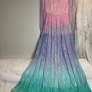 Rococo Sand | Dresses | Rococo Sand Ombre Gradient Pastel Tiered Maxi ...